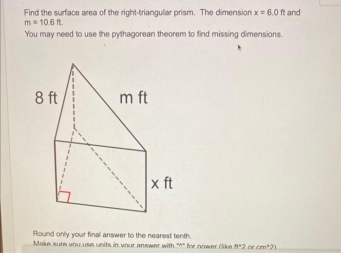 Solved Find the surface area of the right-triangular prism. | Chegg.com