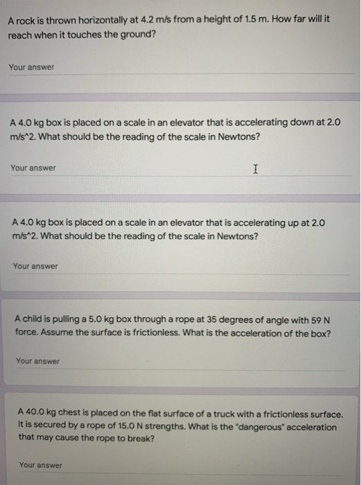 Solved A rock is thrown horizontally at 4.2 m/s from a | Chegg.com