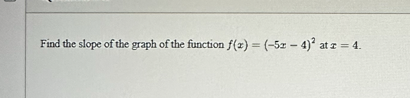 Solved Find the slope of the graph of the function | Chegg.com