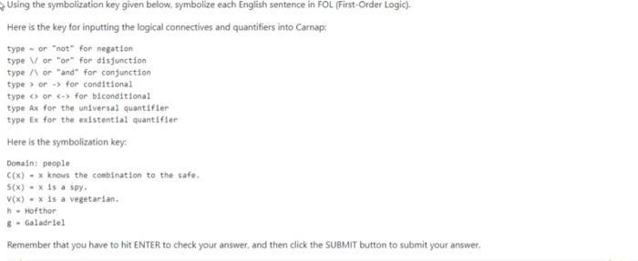 Solved Using the symbolization key given below. symbolize | Chegg.com