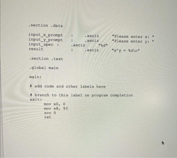 Objective Write an ARM program that takes two | Chegg.com