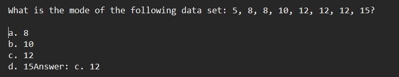 Solved What is the mode of the following data set: | Chegg.com