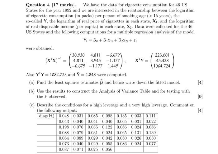 Solved can someone help with this statistical modelling | Chegg.com