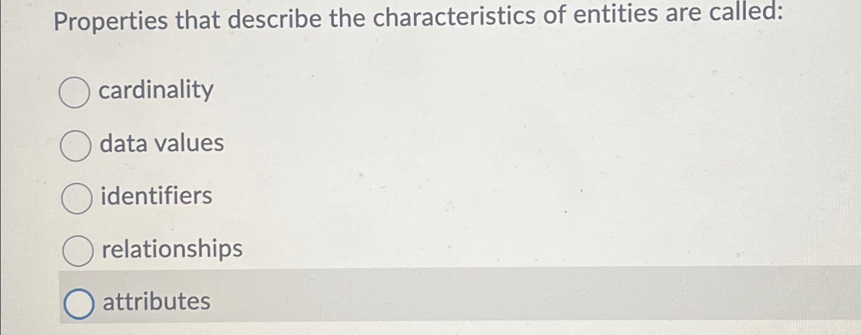 Solved Properties that describe the characteristics of | Chegg.com