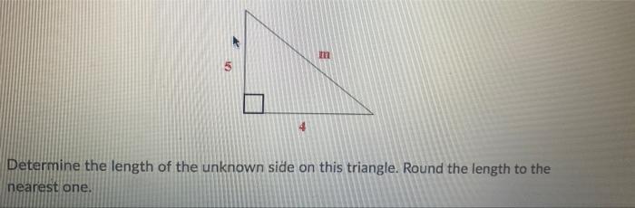 Solved m Determine the length of the unknown side on this | Chegg.com