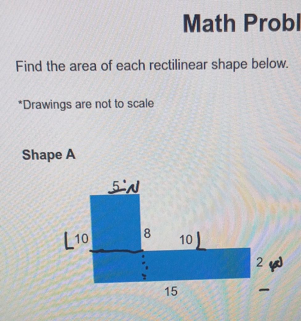Find the area of each rectilinear shape below. | Chegg.com