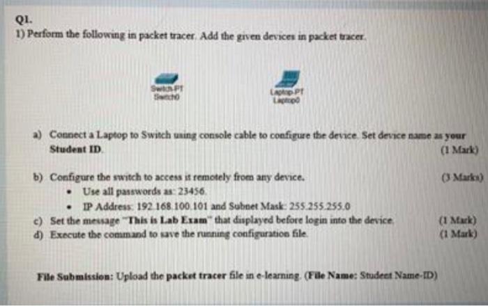Solved Perform the following in packet tracer. Design the | Chegg.com
