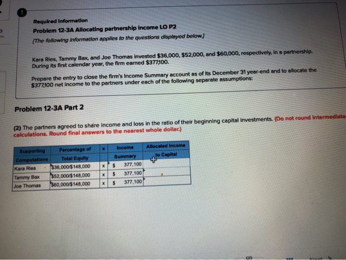 Solved Required information Problem 12-3A Allocating | Chegg.com
