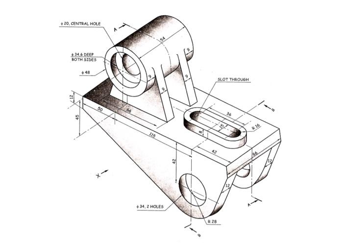Solved sectional front view - top - right side view by | Chegg.com