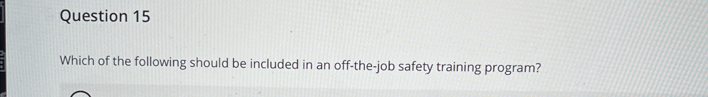 Solved Question 15Which of the following should be included | Chegg.com