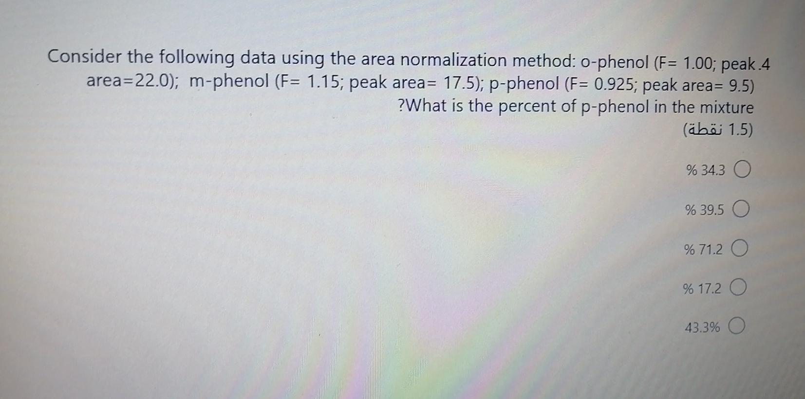 Solved Consider the following data using the area | Chegg.com