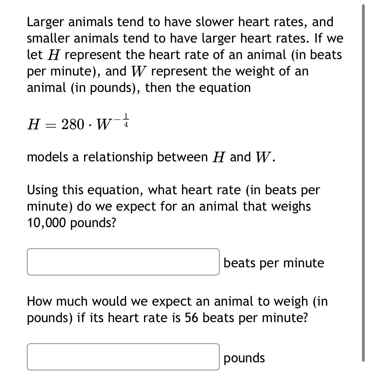 Solved Larger animals tend to have slower heart rates, and | Chegg.com Solved Larger animals tend to have slower heart rates, and | Chegg.com