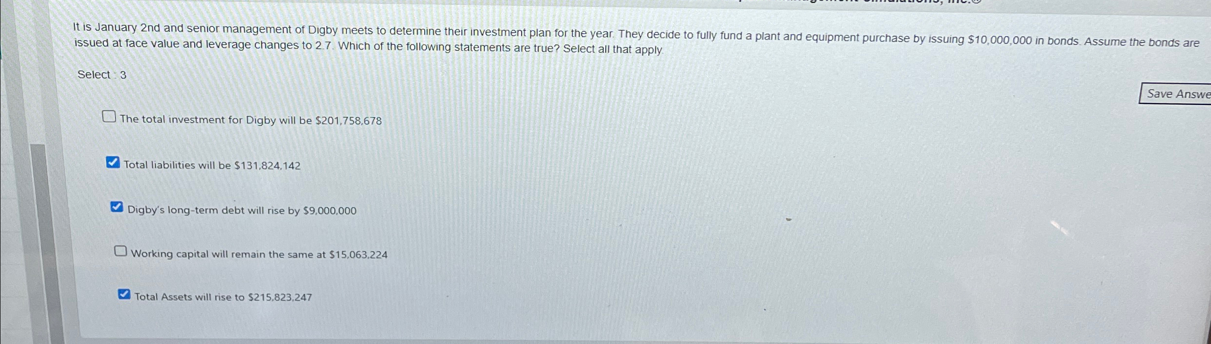 Solved issued at face value and leverage changes to 2.7 . | Chegg.com