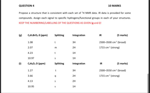 QUESTION 410 ﻿MARKSPropose a structure that is | Chegg.com