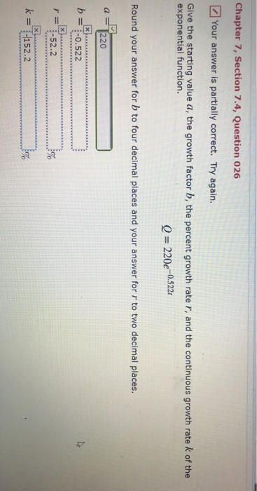 Solved Chapter 7, Section 7.4, Question 004 Incorrect. (a) | Chegg.com