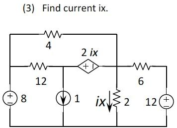 Solved Find current ix. | Chegg.com