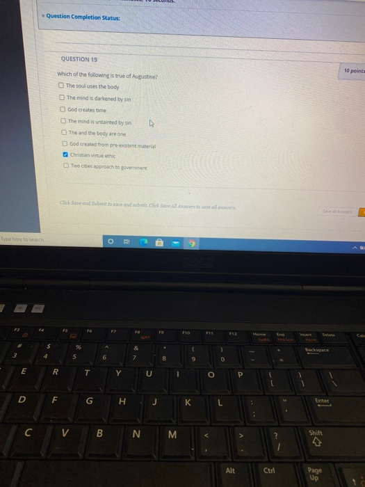 Solved Question Completion Status: QUESTION 19 10 points | Chegg.com