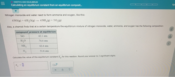Solved O KINETICS AND EQUILIBRIUM Calculating an equilibrium | Chegg.com