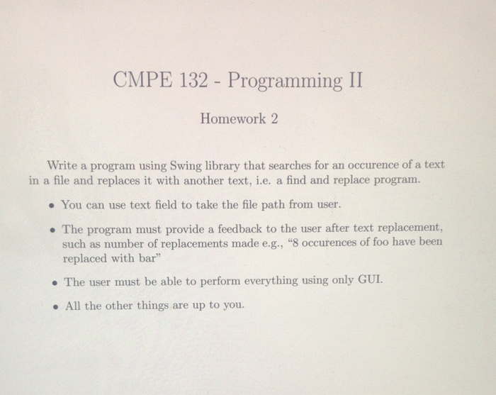 Solved CMPE 132 - Programming II Homework 2 Write a program | Chegg.com