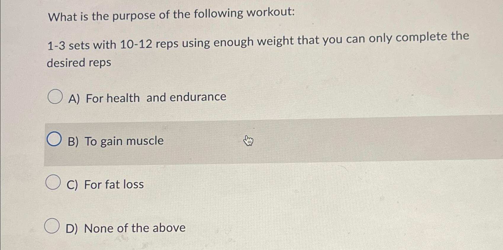Solved What is the purpose of the following workout:1-3 | Chegg.com