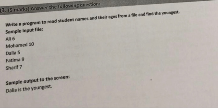 Solved 23. (5 marks) Answer the following question: Write a | Chegg.com