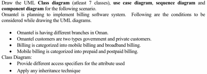 Solved Draw the UML Class diagram (atleast 7 classes), use | Chegg.com