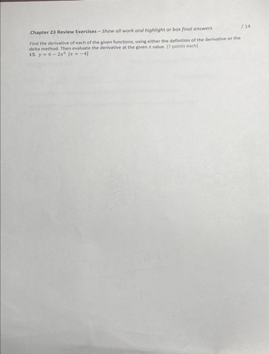 Solved Chapter 23 Revlew Exercises - Show all work and | Chegg.com