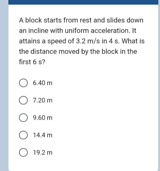 Solved A block starts from rest and slides down an incline | Chegg.com