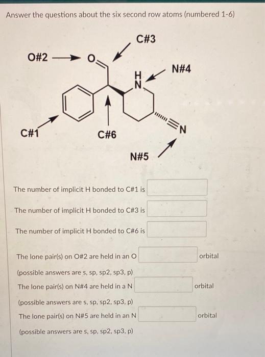 Solved Answer the questions about the six second row atoms | Chegg.com