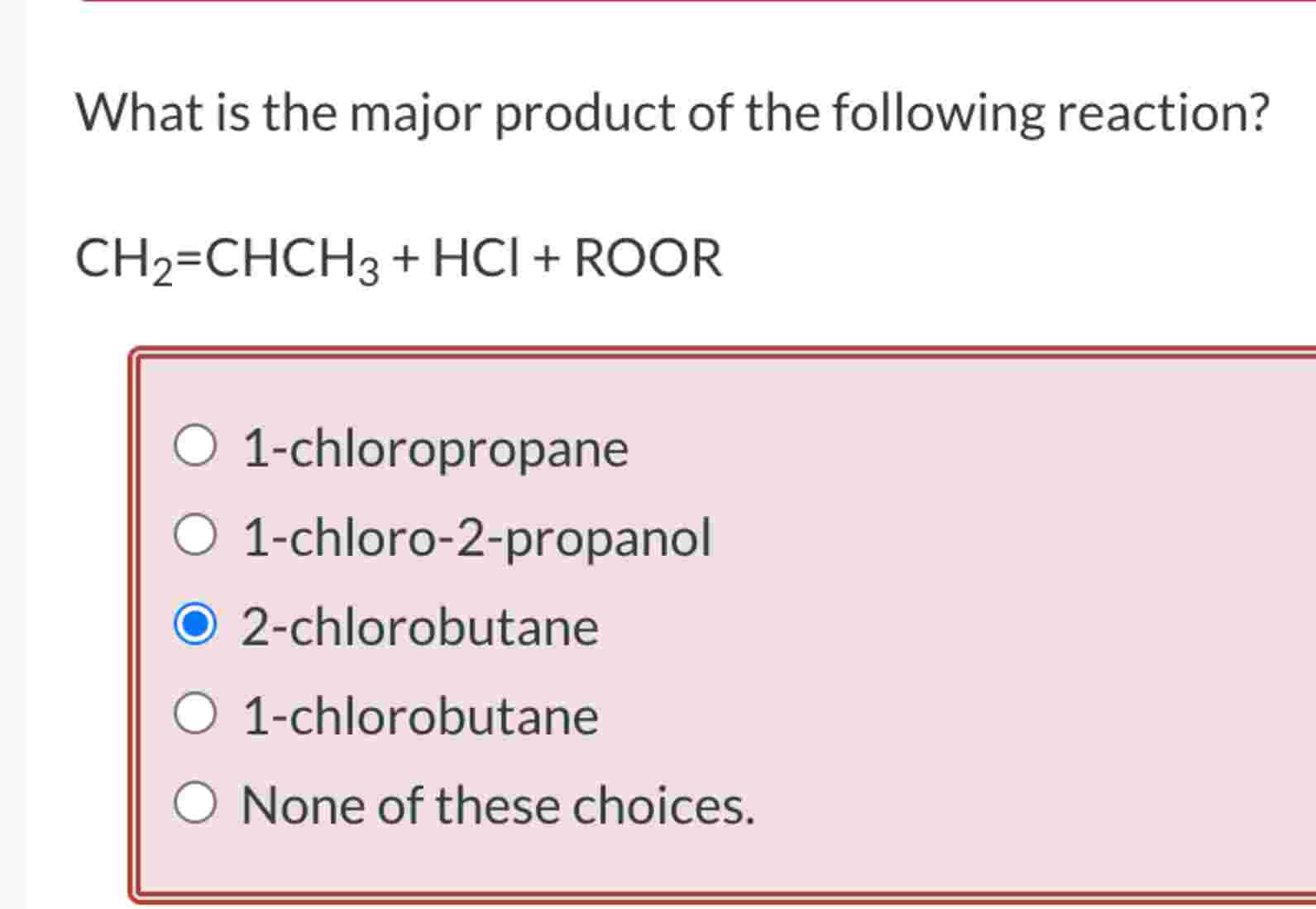 Solved What is ﻿the major product of ﻿the following | Chegg.com
