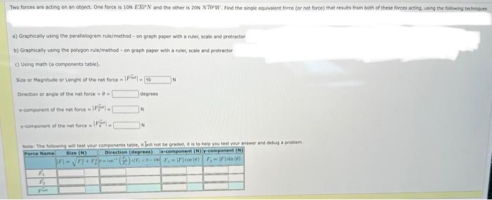 Solved a) Graphicaly using the parallelogram rule/method - | Chegg.com
