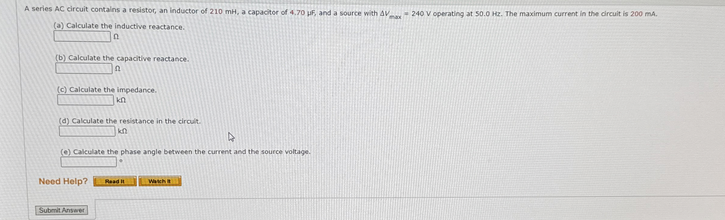 Solved A series AC circuit contains a resistor, an inductor | Chegg.com
