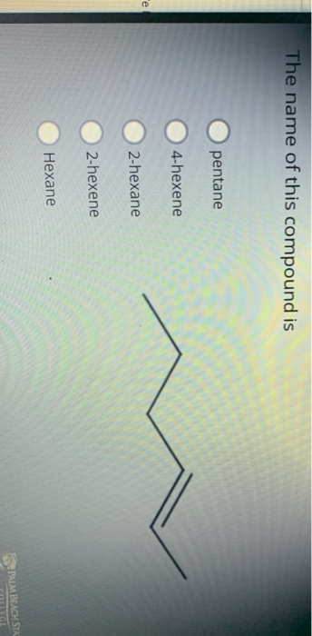 Solved The name of this compound is pentane 4-hexene "e | Chegg.com