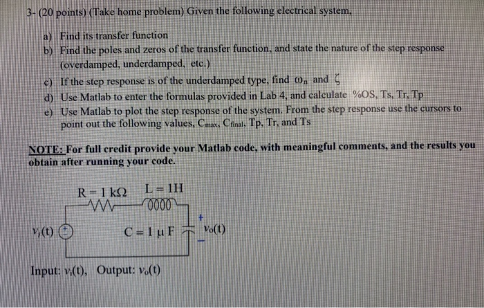 Solved Equations to calculate Step Response Paramenters of | Chegg.com