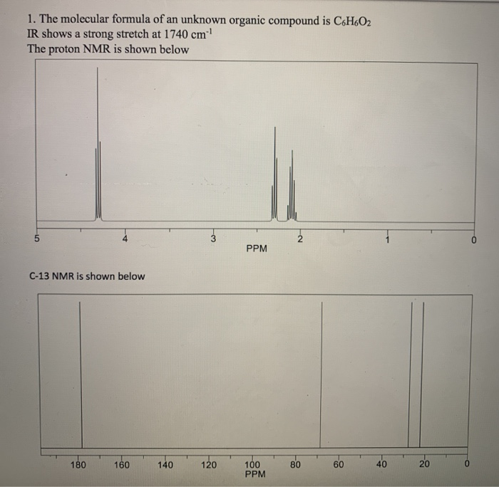1. The molecular formula of an unknown organic | Chegg.com