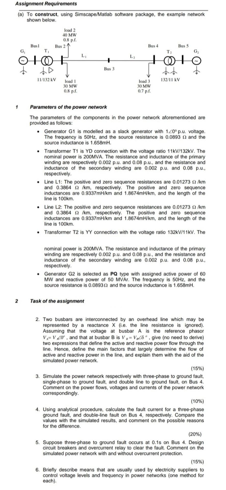 Solved (a) To construct, using Simscape/Matlab software | Chegg.com