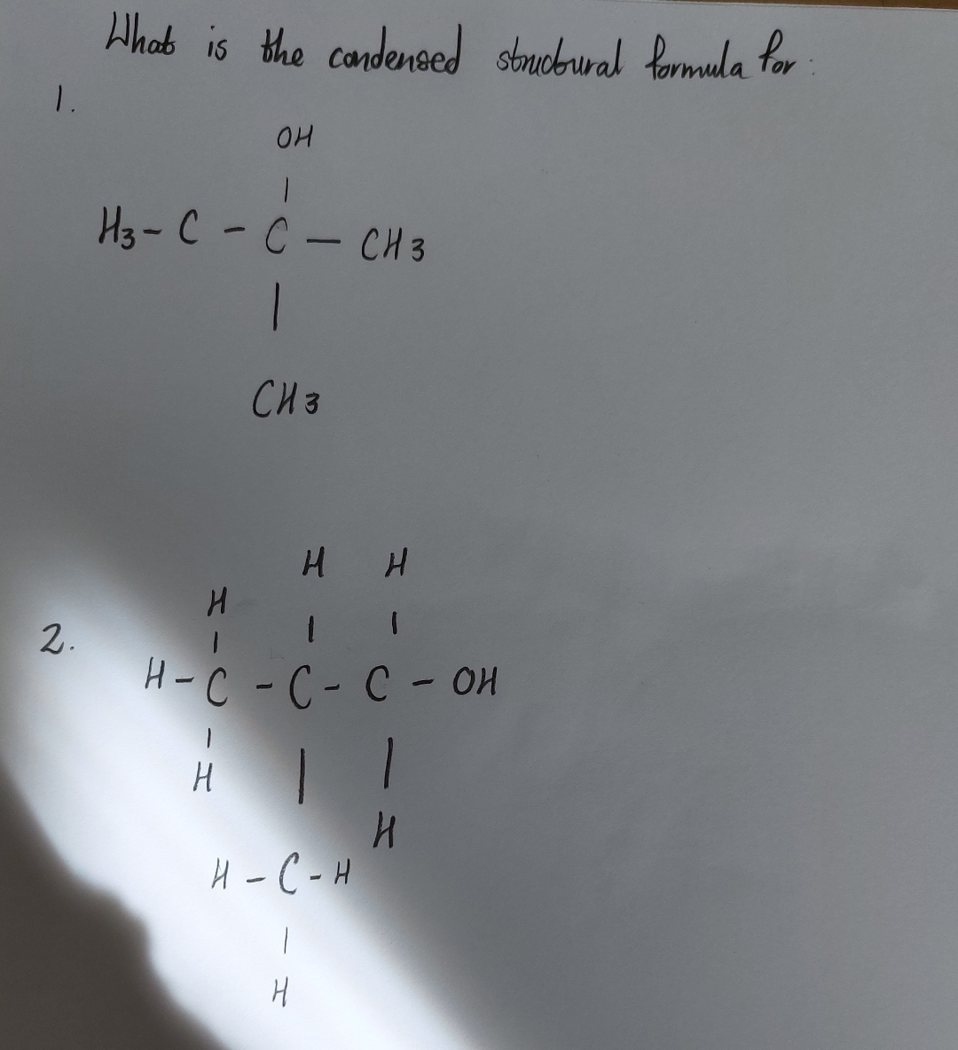 Solved What is the condensed structural formula | Chegg.com