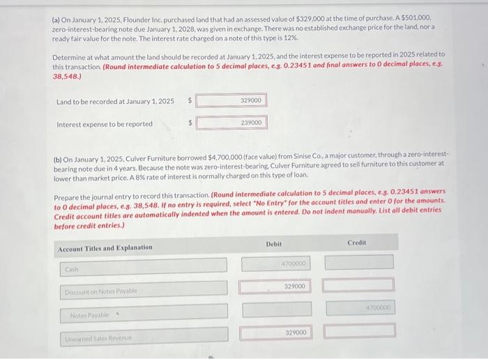 Solved (a) On January 1,2025, Flounder inc. purchased land | Chegg.com