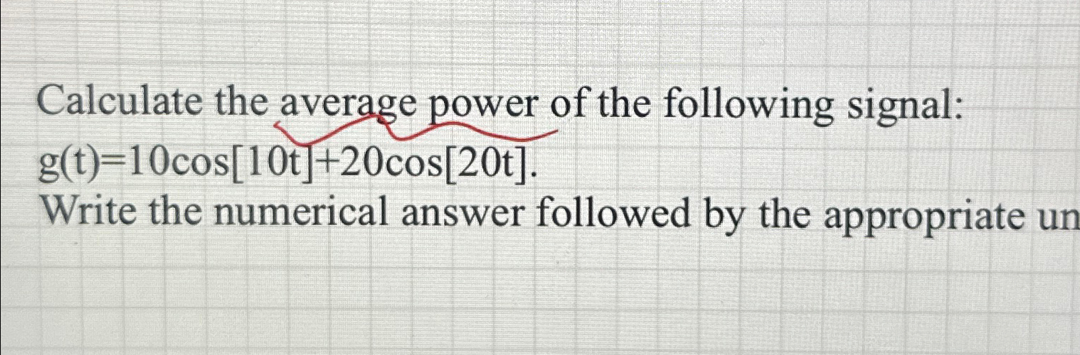 Solved Calculate the average power of the following | Chegg.com