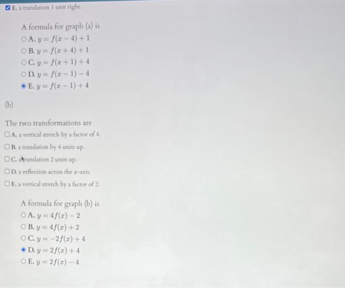 Solved Section 2.3 Transformations of Graphs Each graph can | Chegg.com