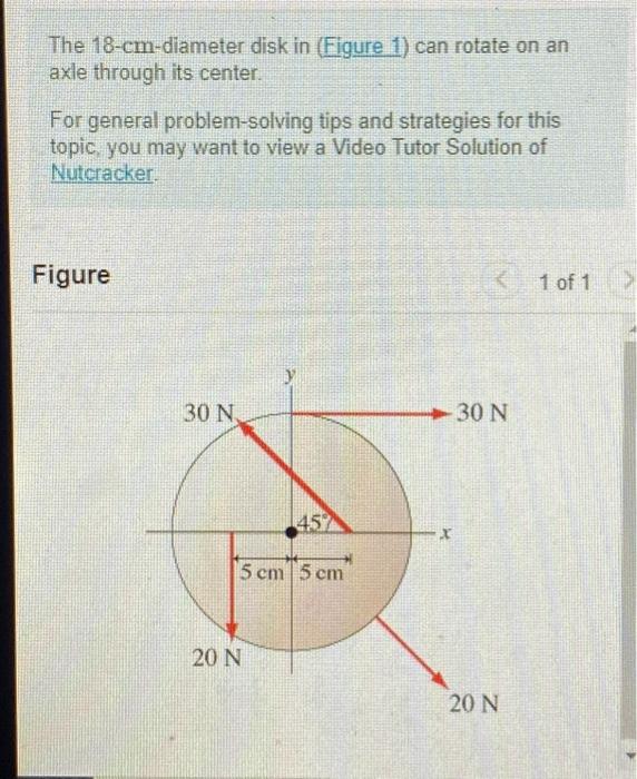 Solved The 18-cm-diameter disk in (Figure 1) can rotate on | Chegg.com