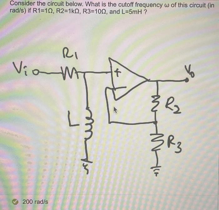 Solved Consider the circuit below. What is the cutoff | Chegg.com