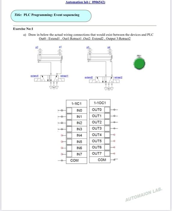 Solved Automation lab ( 0906542) Title: PLC Programming: | Chegg.com