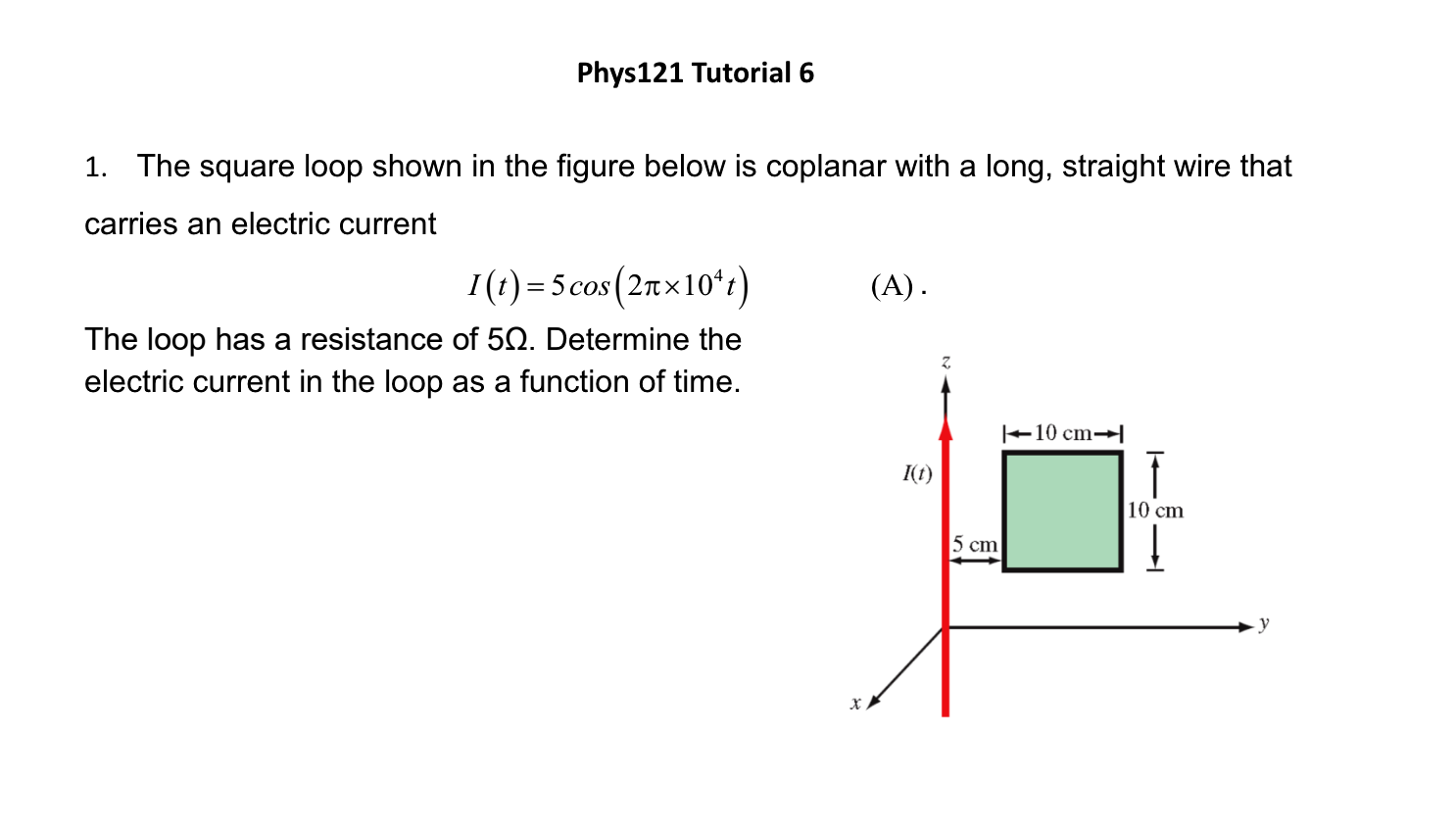 Solved The square loop shown in the figure below is coplanar | Chegg.com