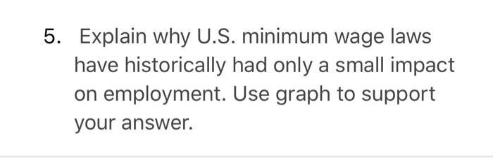 Solved 5. Explain why U.S. minimum wage laws have | Chegg.com