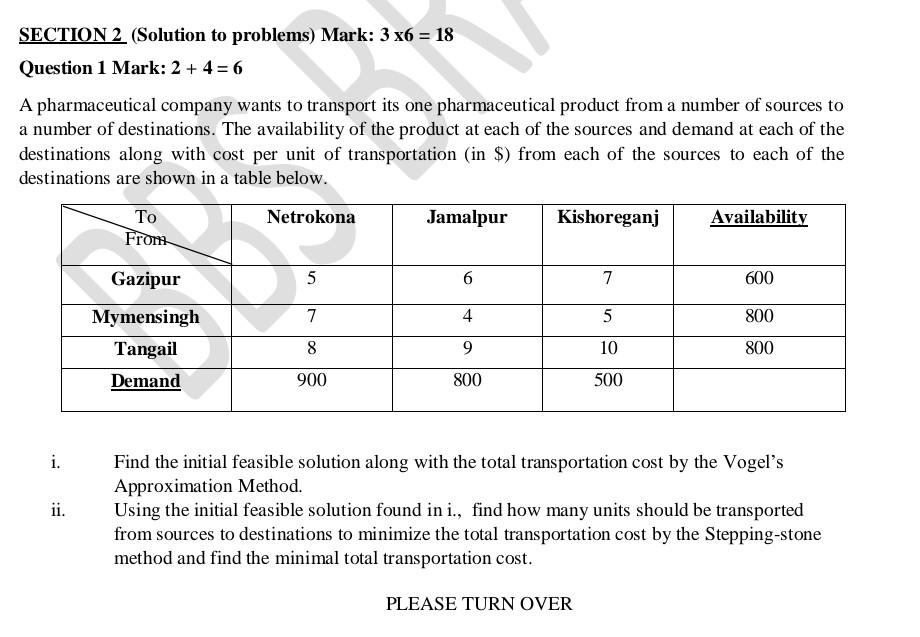 Solved Section 2 Solution To Problems Mark 3×6 18