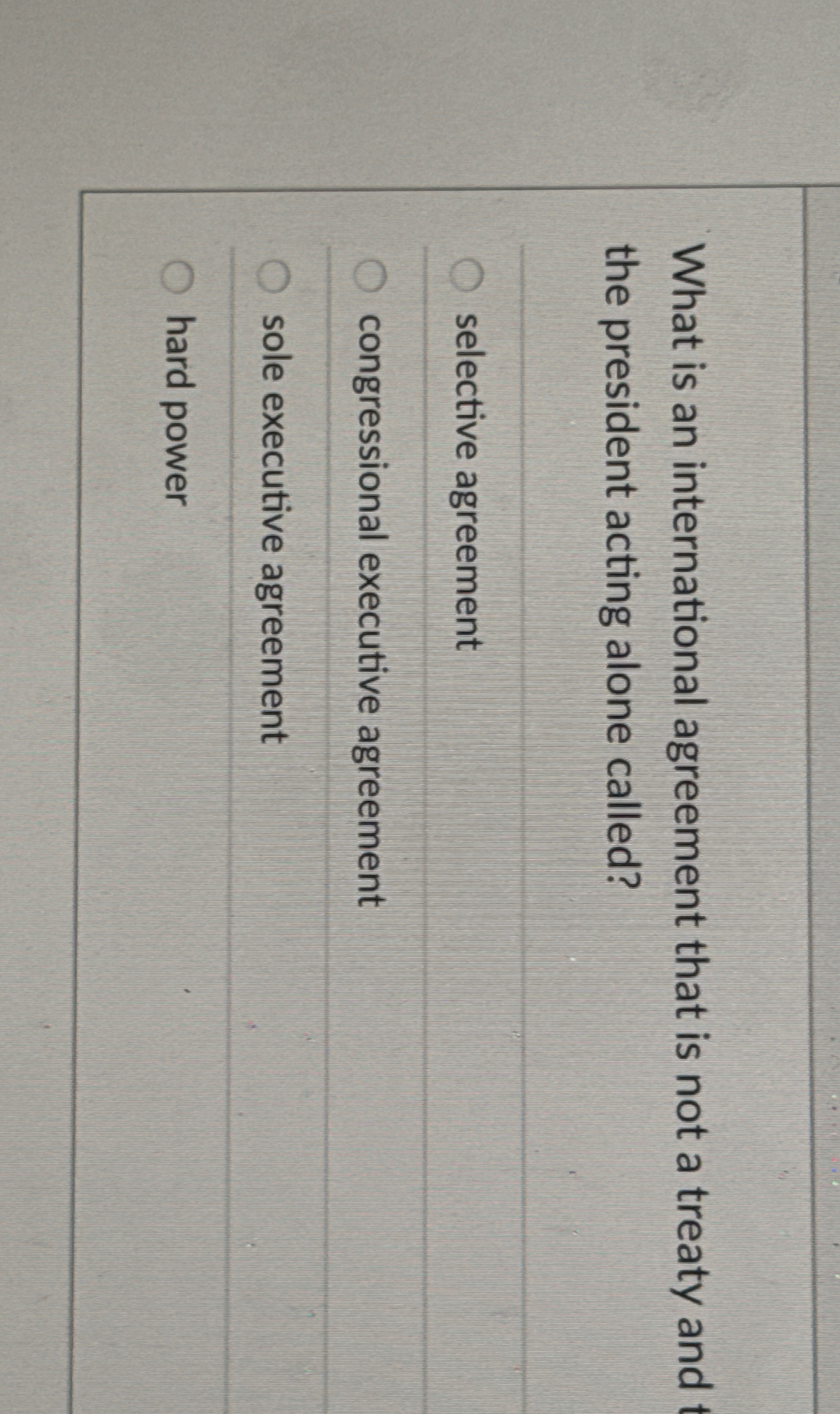 Solved What is an international agreement that is not a | Chegg.com