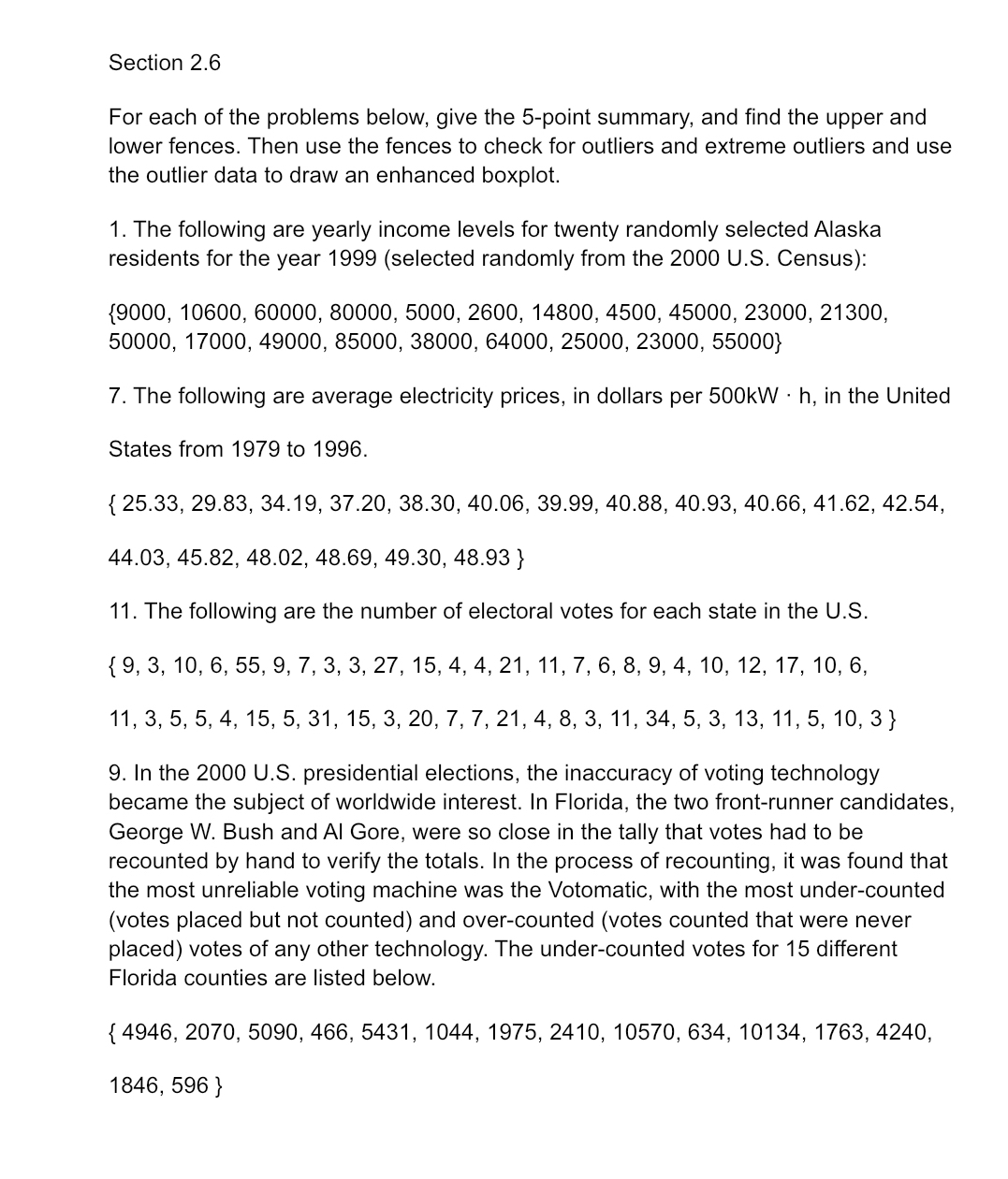 Solved Section 2.6For each of the problems below, give the | Chegg.com