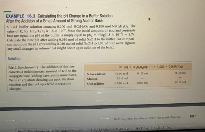 Solved a. Calculate the pH of the original buffer solution | Chegg.com