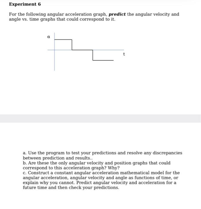 Repeat experiment 6 (including prediction and | Chegg.com
